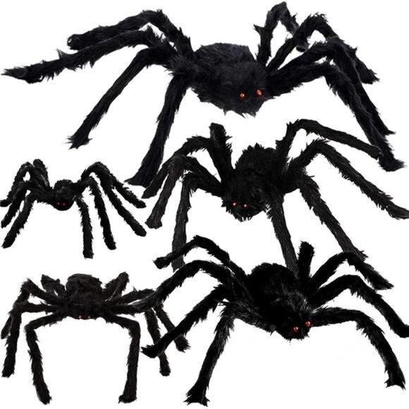 Holiday | 5 Pack Realistic Spiders With Different Sizes Scary Spider ...